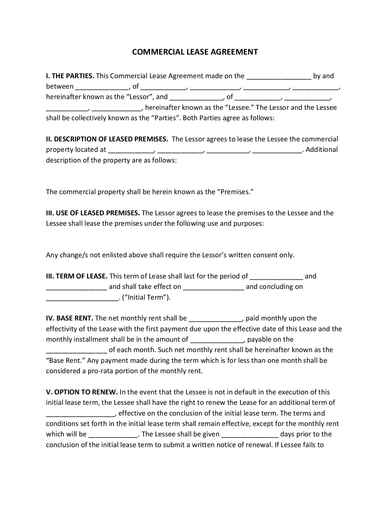 Free California Commercial Lease Agreement Pdf Ms Word Free 