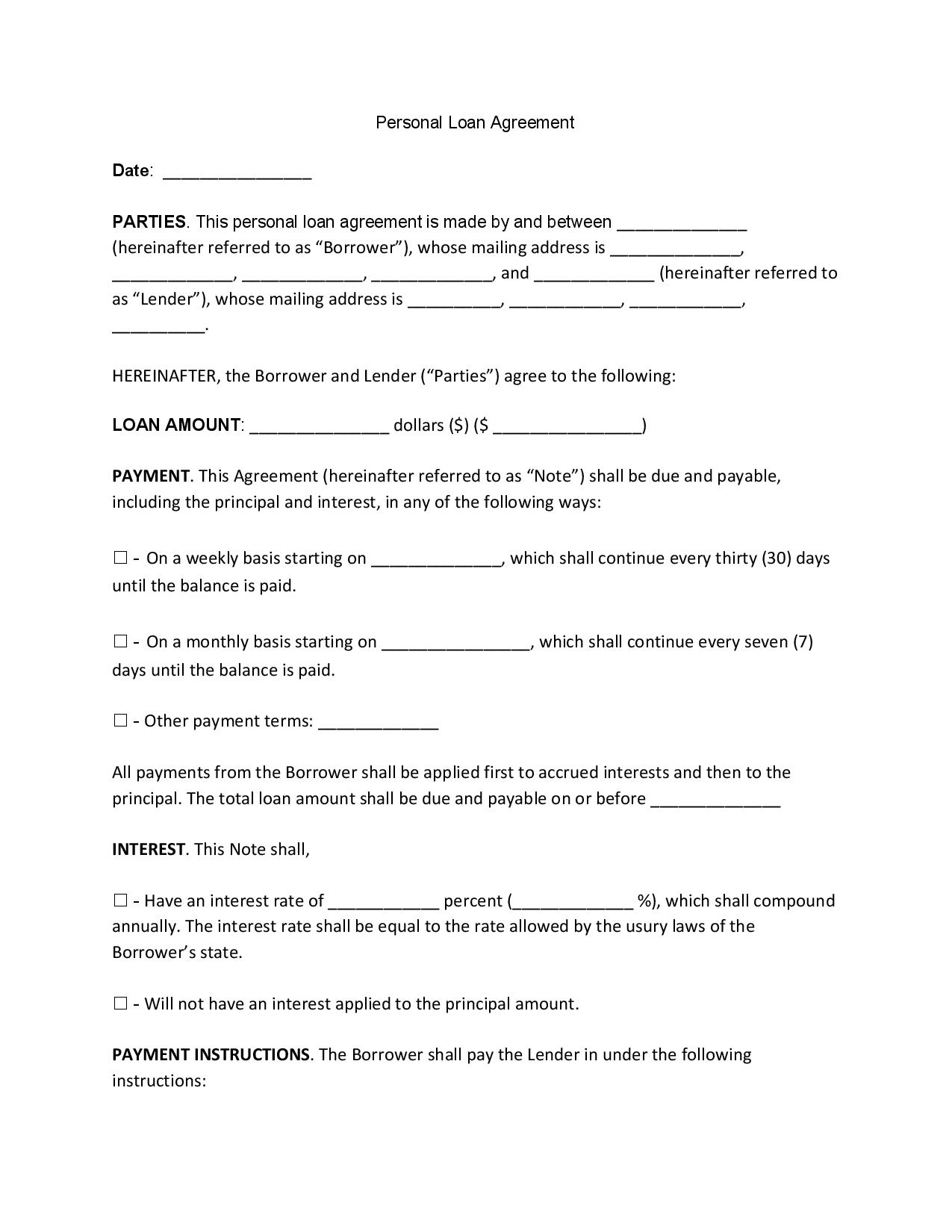 Notarized Payment Agreement Template