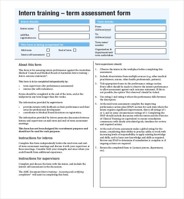 FREE 10+ Sample Training Assessment Forms in PDF | MS Word | Excel