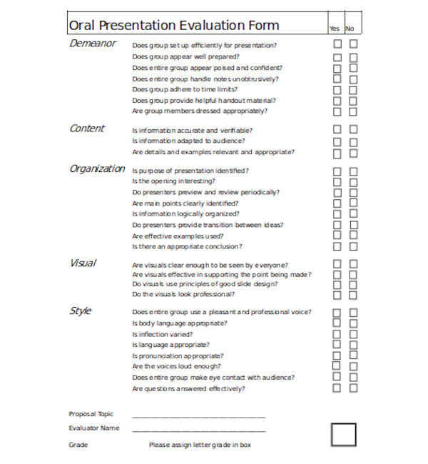 FREE 17+ Presentation Evaluation Form Samples, PDF, MS Word, Google Docs