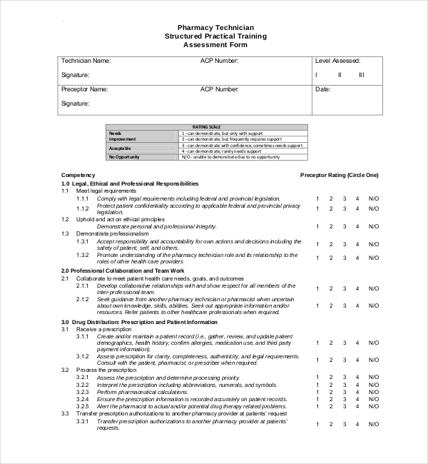 FREE 10+ Sample Training Assessment Forms in PDF | MS Word | Excel