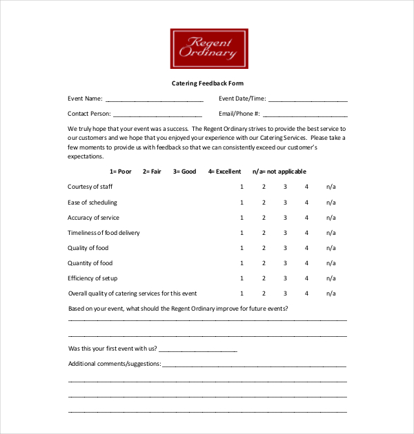 FREE 12+ Event Feedback Form Samples, PDF, MS Word, Google Docs, Excel