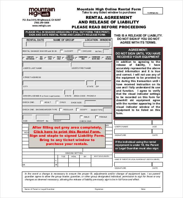 FREE 11+ Sample Liability Release Forms in PDF | MS Word | Excel