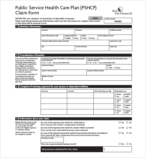 FREE 11+ Sample Medical Claim Forms in PDF | MS Word | Excel