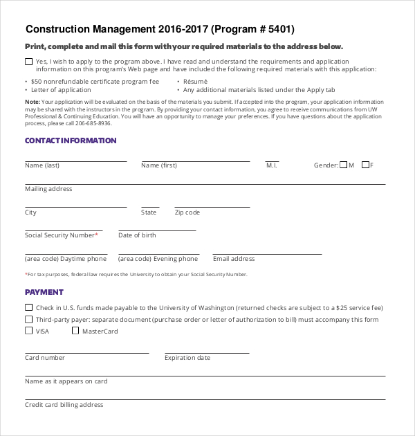FREE 11+ Sample Construction Management Forms in PDF | Excel | Word