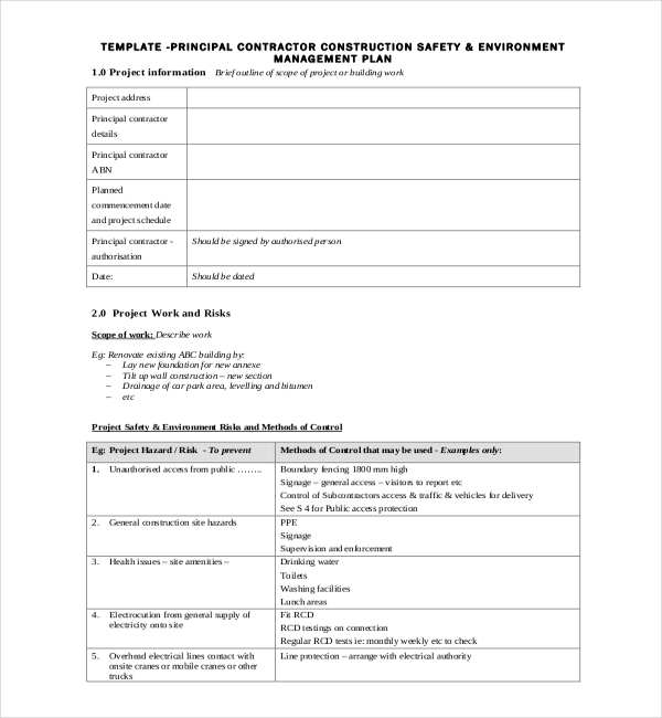 FREE 11+ Sample Construction Management Forms in PDF | Excel | Word