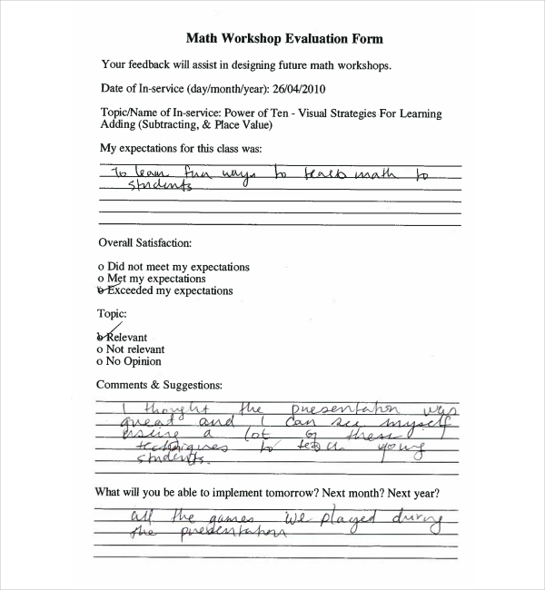 FREE 15+ Workshop Feedback Form Samples, PDF, MS Word, Google Docs, Excel