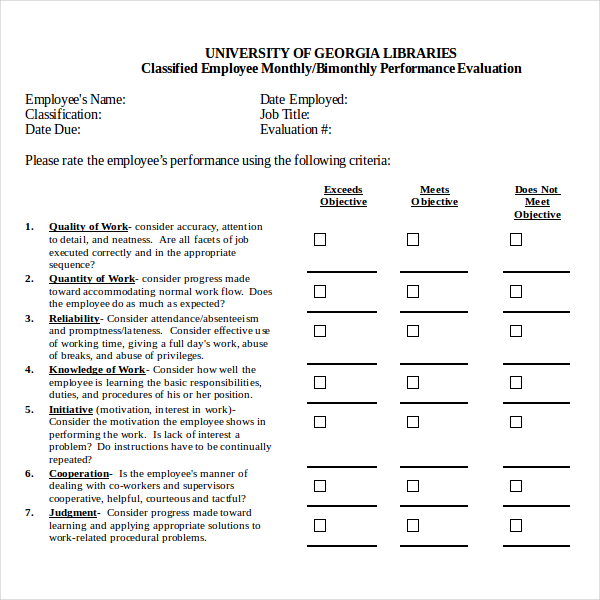 FREE 15+ Sample Employee Review Forms in PDF | Excel | Word