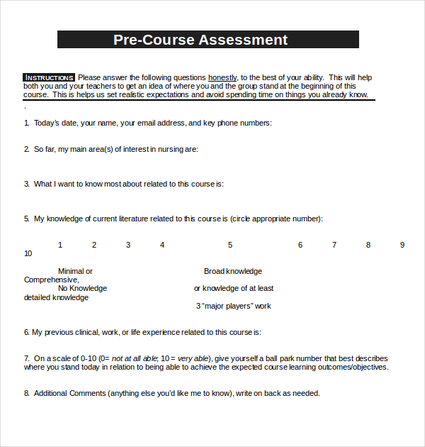 FREE 28+ Course Evaluation Form Samples, PDF, MS Word, Google Docs, Excel