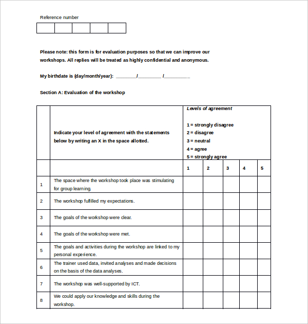 FREE 15+ Workshop Feedback Form Samples, PDF, MS Word, Google Docs, Excel
