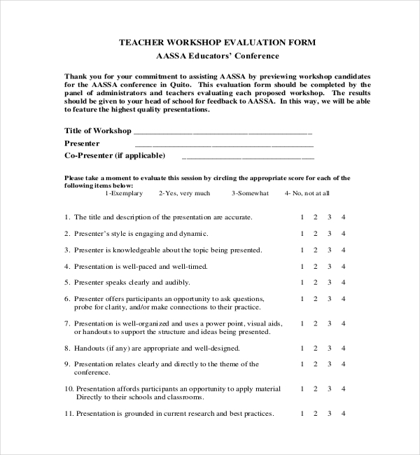 FREE 12 Sample Workshop Feedback Forms In PDF Word Excel
