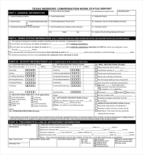 FREE 16+ Workers Compensation Form Samples, PDF, MS Word, Google Docs ...