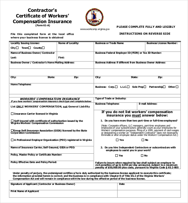 FREE 16+ Workers Compensation Form Samples, PDF, MS Word, Google Docs ...