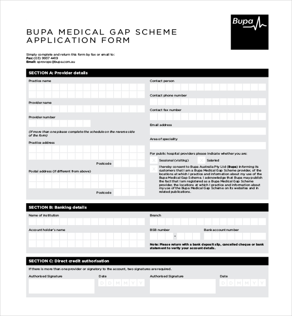 FREE 9+ Sample Medical Application Forms in PDF | MS Word | Excel