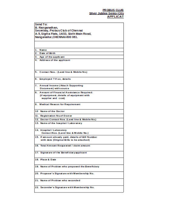 FREE 9+ Sample Medical Application Forms in PDF | MS Word | Excel