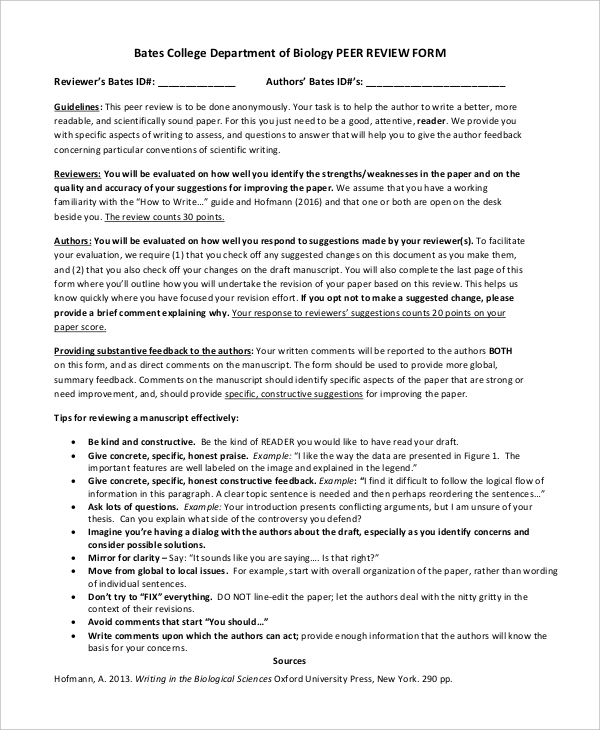 FREE 8+ Sample Peer Feedback Forms in PDF | MS Word