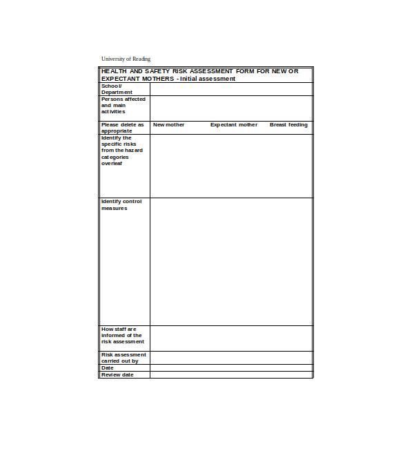 FREE 14+ Sample Health Risk Assessment Forms in PDF | Excel | Word