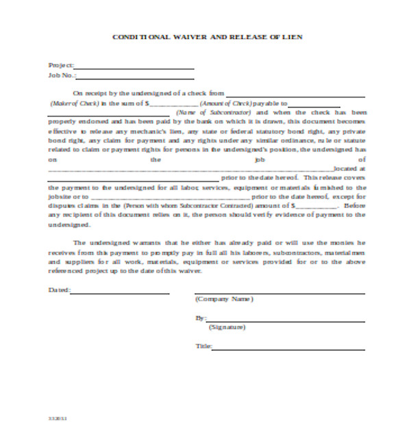 FREE 15+ Lien Release Form Samples, PDF, MS Word, Google Docs, Excel