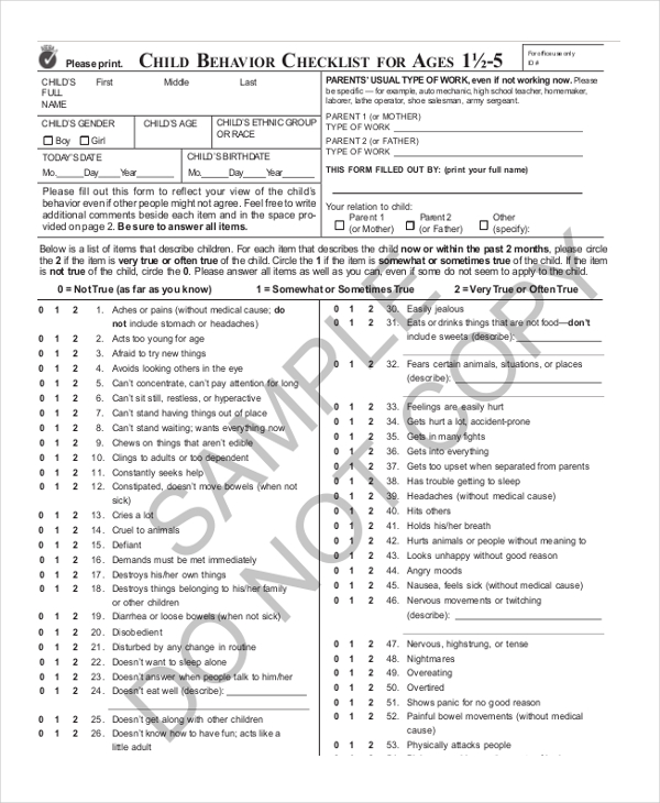 FREE 13+ Behavior Tracking Form Samples, PDF, MS Word, Google Docs