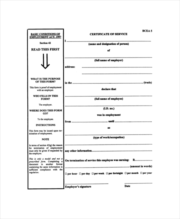 FREE 19+ Certificate of Service Form Samples, PDF, MS Word, Google Docs