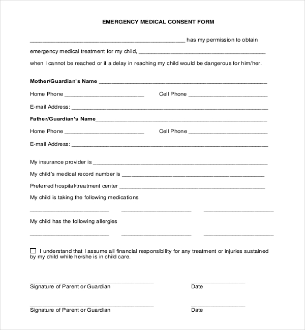 FREE 14+ Child Medical Consent Form Samples, PDF, MS Word, Google Docs ...