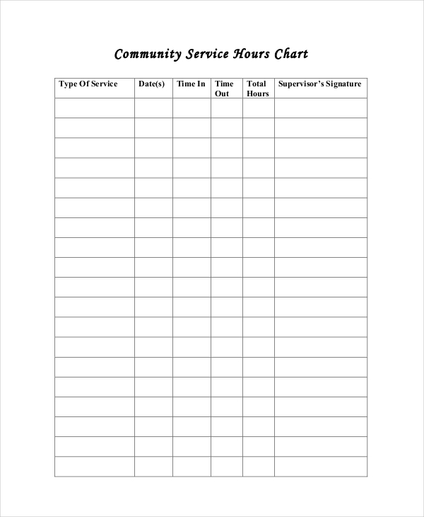 FREE 9+ Sample Service Hours Forms in PDF | Word