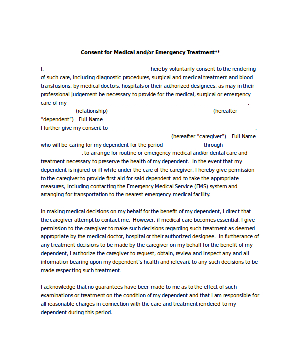 FREE 9+ Sample Medical Consent Forms in PDF | MS Word | Excel