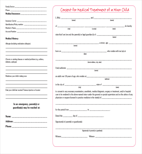 FREE 14+ Child Medical Consent Form Samples, PDF, MS Word, Google Docs ...