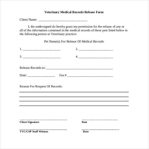 FREE 21+ Sample Medical Records Release Forms in PDF | Word | Excel