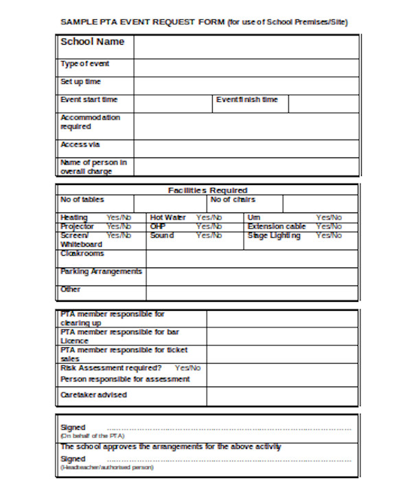 FREE 16+ Sample Event Request Forms in PDF | Excel | Word