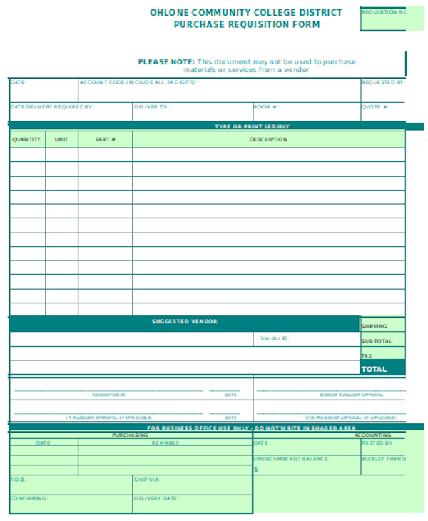 FREE 13+ Purchase Requisition Form Samples, PDF, MS Word, Google Docs