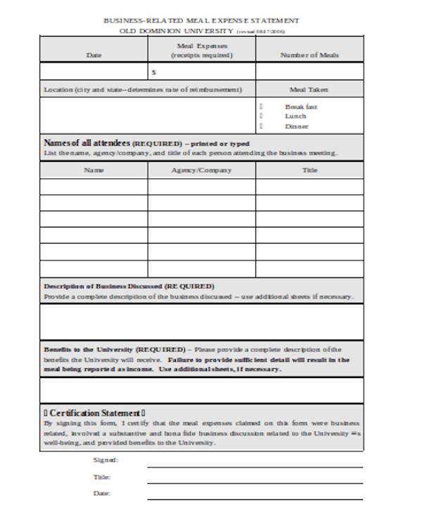 FREE 10+ Sample Business Expense Forms in PDF | MS Word | Excel