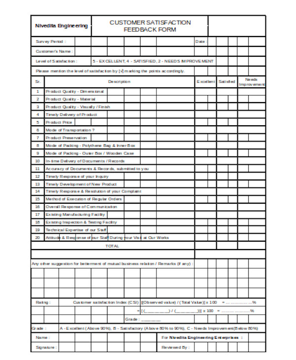 FREE 15+ Customer Satisfaction Survey Form Samples, PDF, MS Word ...