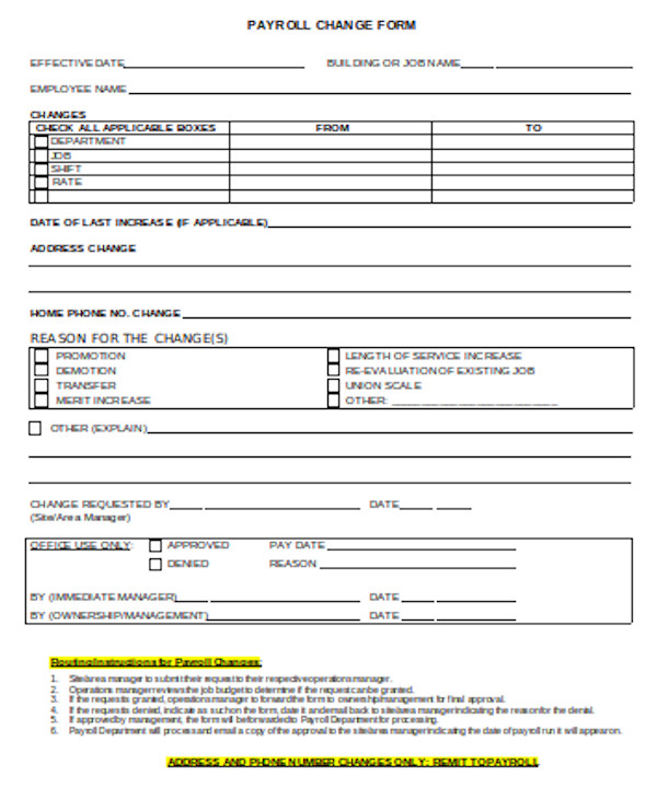 FREE 8+ Sample HR Payroll Forms in PDF | Word | Excel