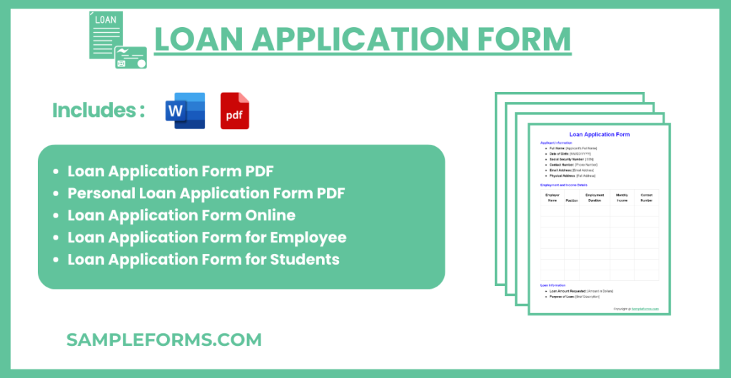 FREE 12+ Loan Application Form Samples, PDF, MS Word, Google Docs, Excel
