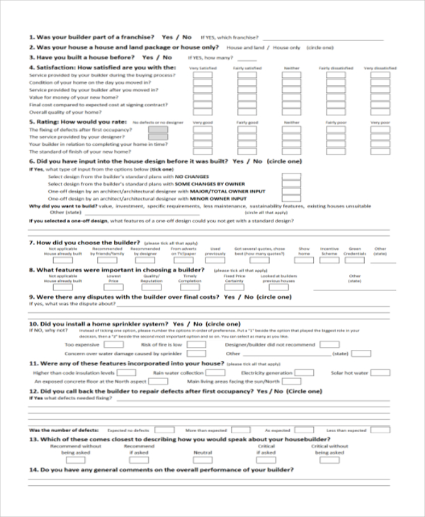 FREE 12+ Sample Satisfaction Survey Forms in PDF | Excel | Word