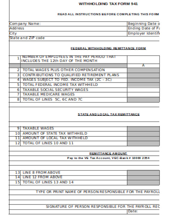 FREE 9+ Sample Payroll Remittance Forms in PDF | Excel