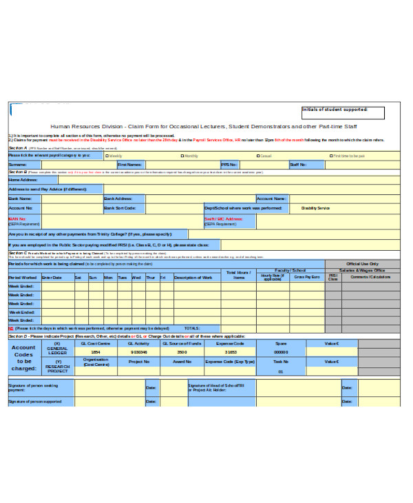 FREE 8+ Sample HR Payroll Forms in PDF | Word | Excel