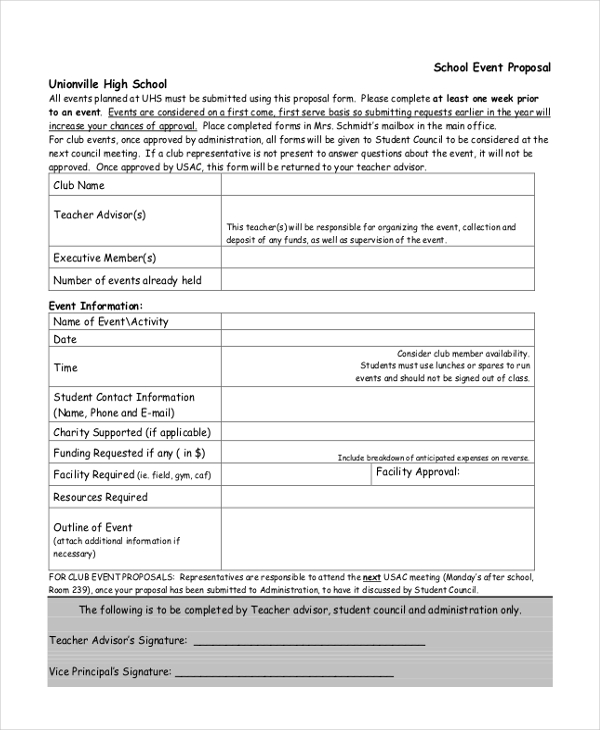 FREE 16+ Sample Event Proposal Forms in MS Word | PDF | Pages | Excel