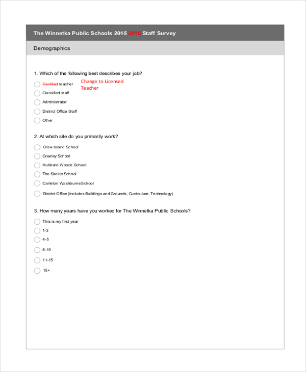FREE 7+ Sample Staff Satisfaction Survey Forms in PDF | Word