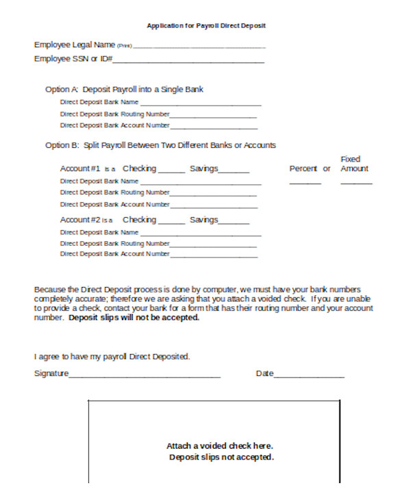 FREE 10+ Sample Payroll Direct Deposit Forms in PDF | MS Word | Excel