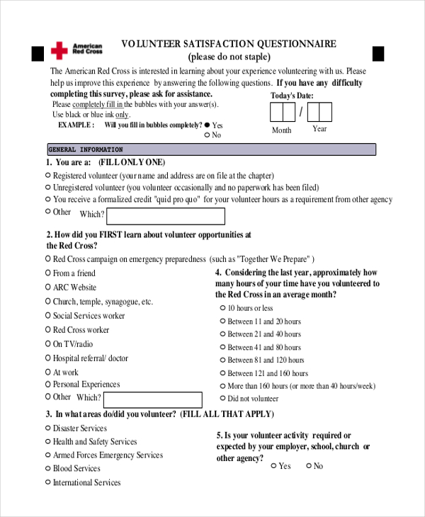 FREE 12+ Sample Satisfaction Questionnaire Forms in PDF | MS Word | Excel