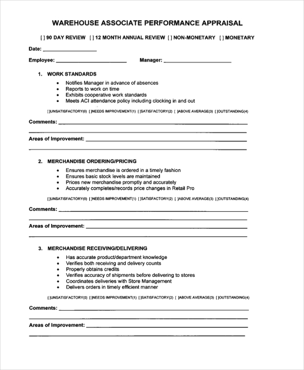 FREE 8+ Retail Appraisal Form Samples in PDF | MS Word