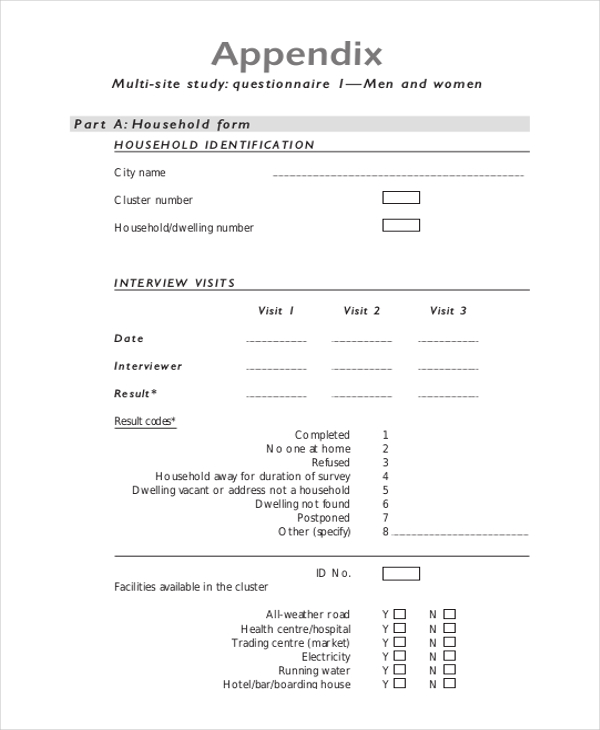 FREE 16+ Questionnaire Survey Form Samples, PDF, MS Word, Google Docs ...