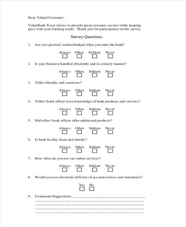 FREE 11+ Sample Customer Survey Forms in PDF | Word | Excel