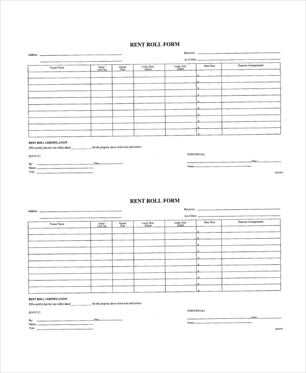 FREE 11+ Sample Rent Roll Forms in PDF | Excel | Word