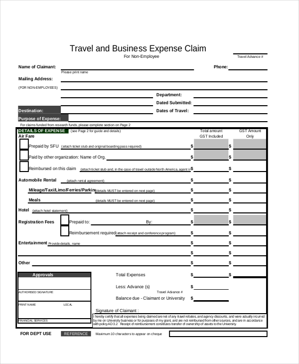 FREE 10+ Sample Business Expense Forms in PDF | MS Word | Excel