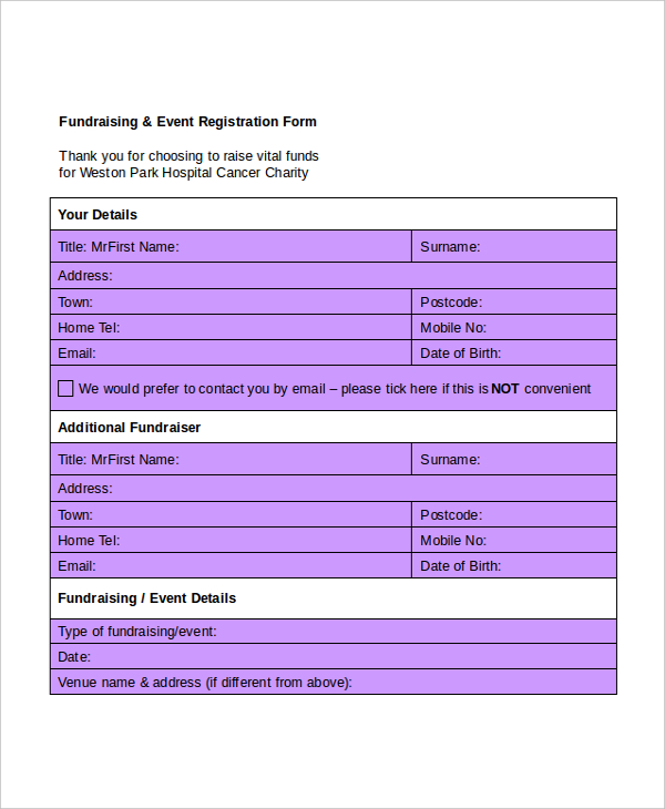 FREE 18+ Event Registration Form Samples, PDF, MS Word, Google Docs, Excel