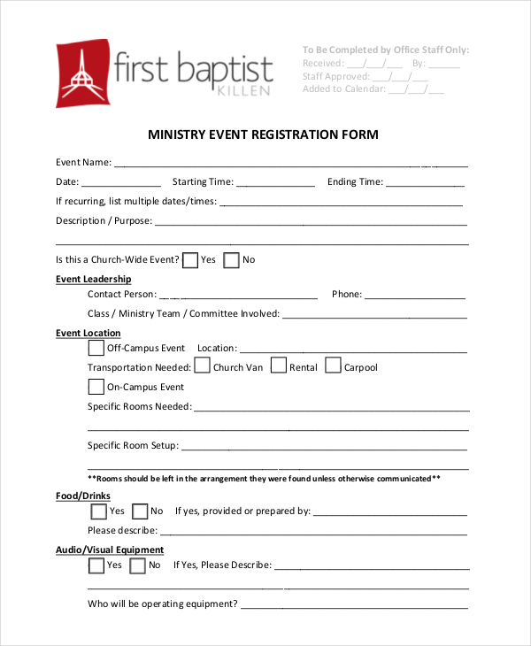 Free Printable Event Registration Forms FREE PRINTABLE TEMPLATES