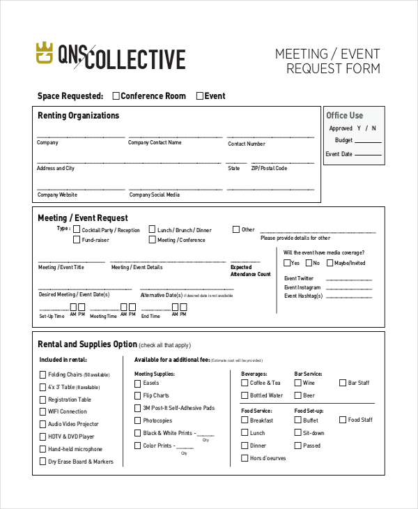 FREE 16+ Sample Event Request Forms in PDF | Excel | Word